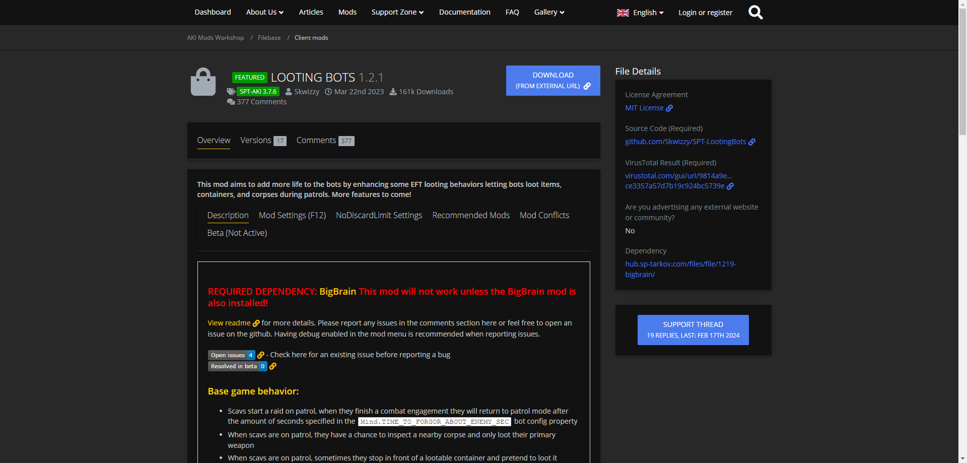 SAIN跟LOOTING BOTS 模组不能用。-ODDBA社区