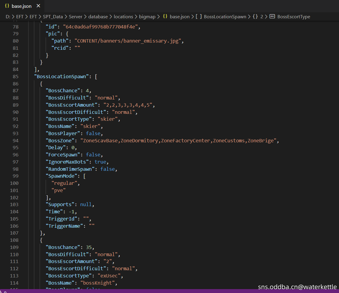 版本3.9.8，海关的base.json文件里为啥会有个叫skier的boss-ODDBA社区